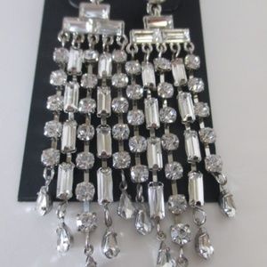 Cache | Jewelry | Cache Silver Crystal Chandelier Drop Earrings | Poshmark